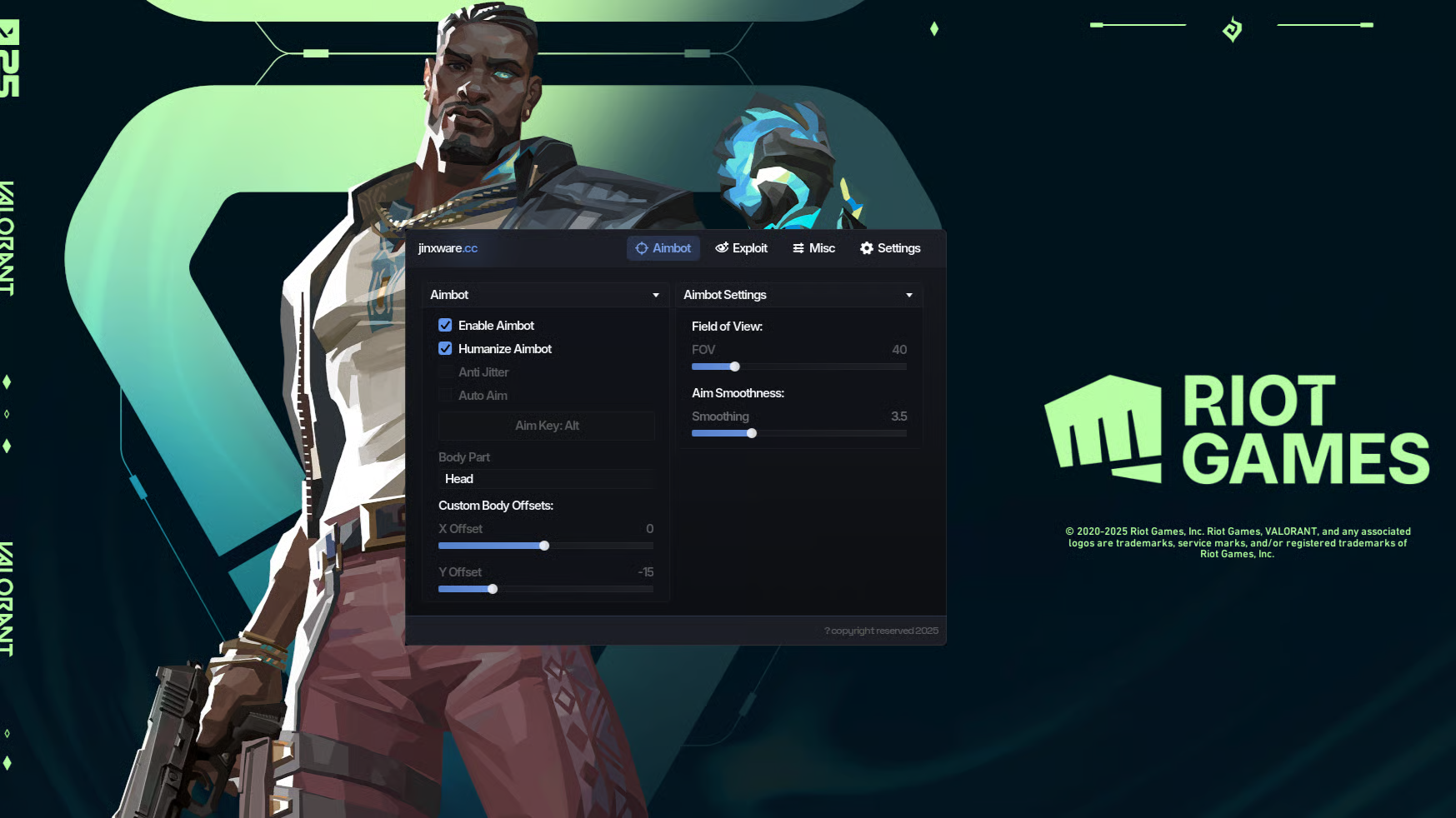 Купить VALORANT [JINX ColorBot] | Приватные читы для разных игр CS:2 ...